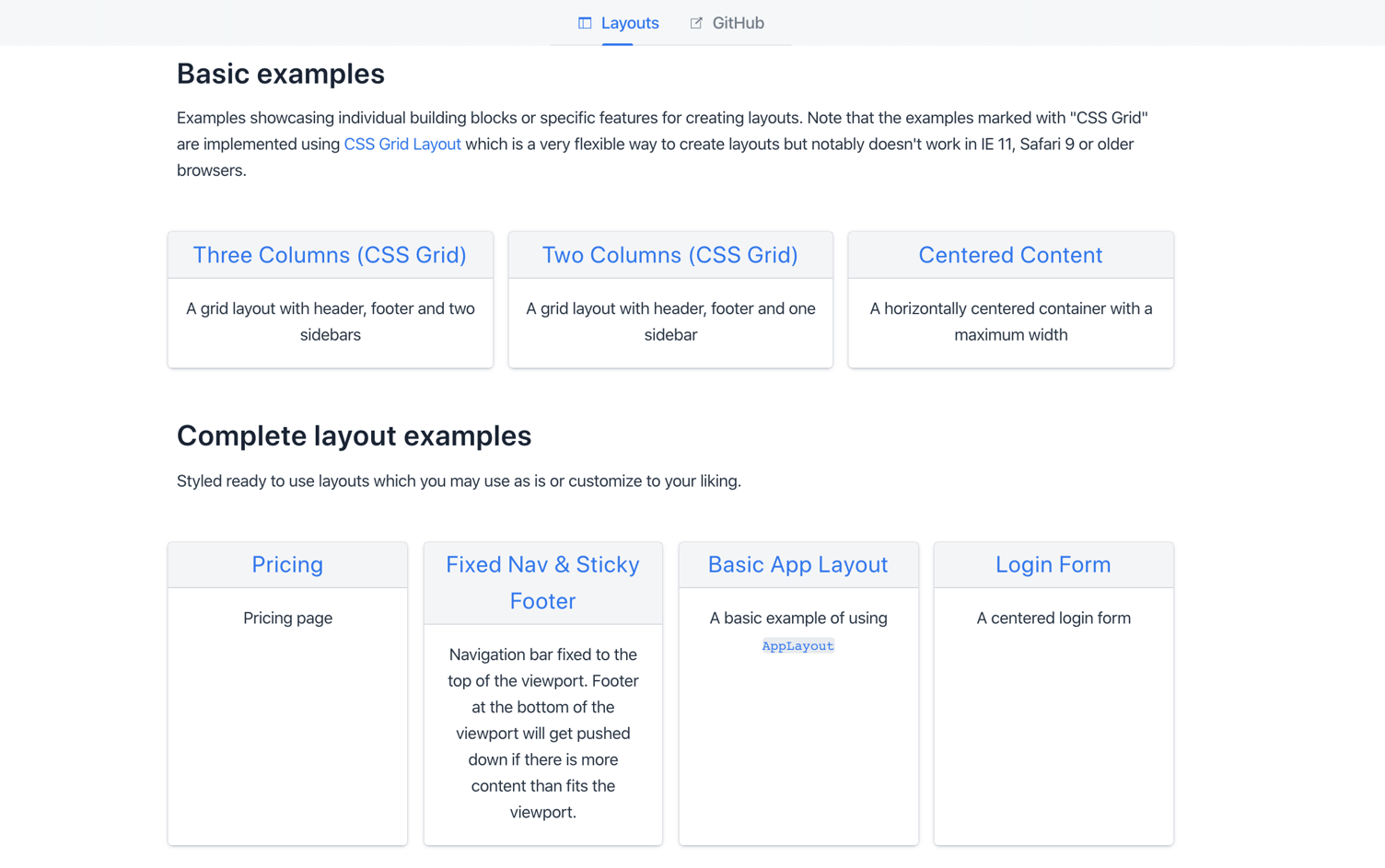 Layout Examples For Vaadin 